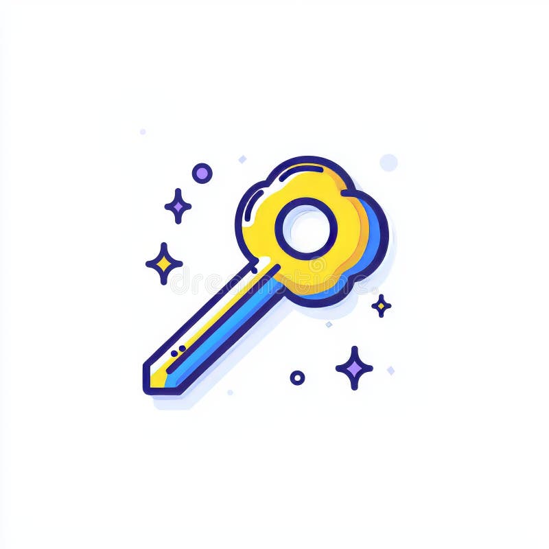 Simple Hand-drawn Key Icon in a Doodle Style. Isolated Modern Sketch ...
