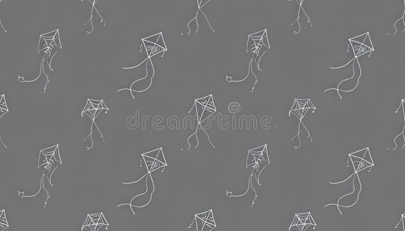 Simple Hand-drawn Kite Pattern on a Gray Background, Perfect for ...