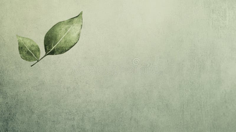 Simple Hand-drawn Leaf Icon on a Muted Green Background for Natural ...