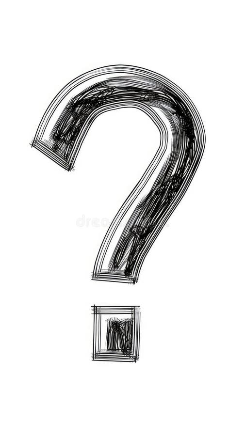 A Simple, Hand-drawn Question Mark, Created with Multiple Lines Stock ...