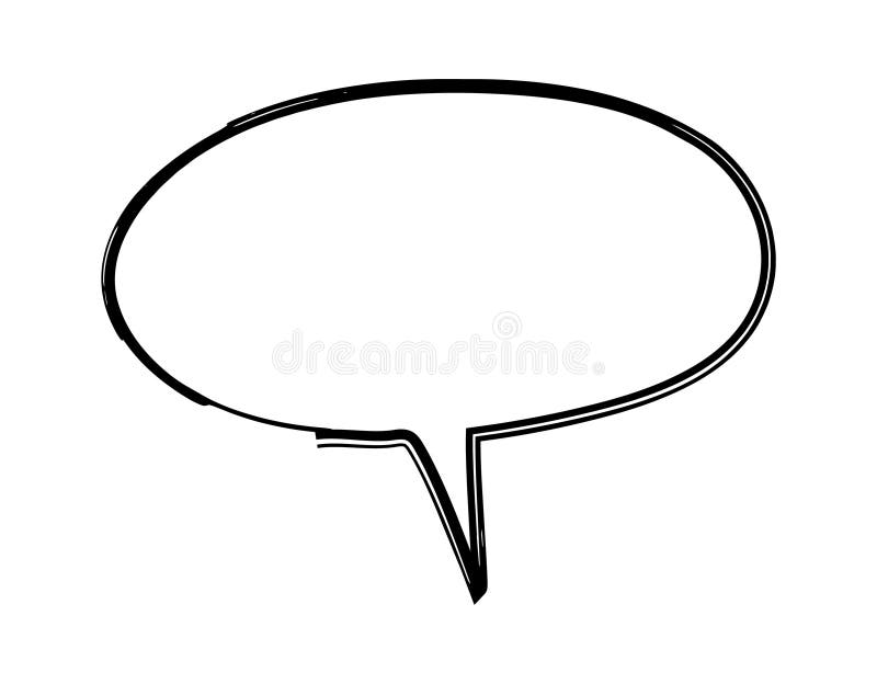 Simple, Hand Drawn Speech Bubble with a Downward Pointing Tail ...
