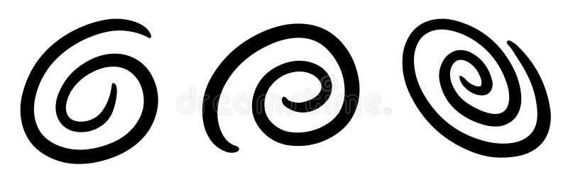 Simple Hand-Drawn Spiral Vector Icons Stock Illustration - Illustration ...