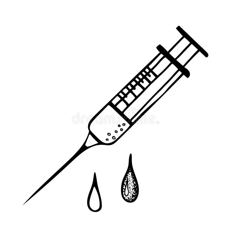 Medical Syringe Blood Drops Stock Illustrations – 181 Medical Syringe ...