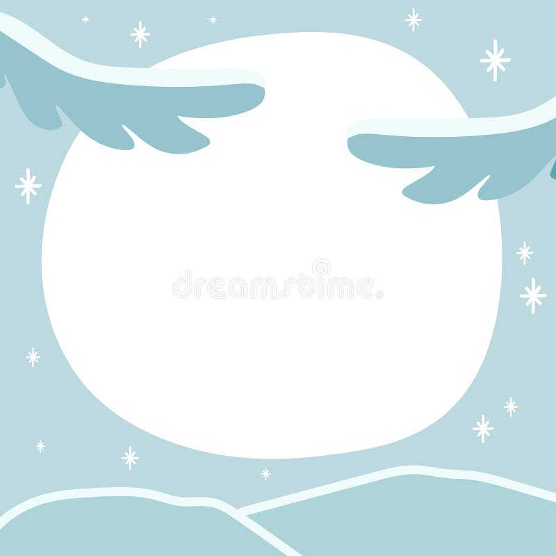 Simple Hand Drawn Winter Landscape Background. Template with a Blank ...