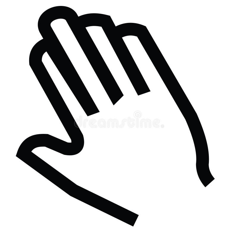 A Simple Hand Icon. Line Drawing Style Stock Vector - Illustration of ...