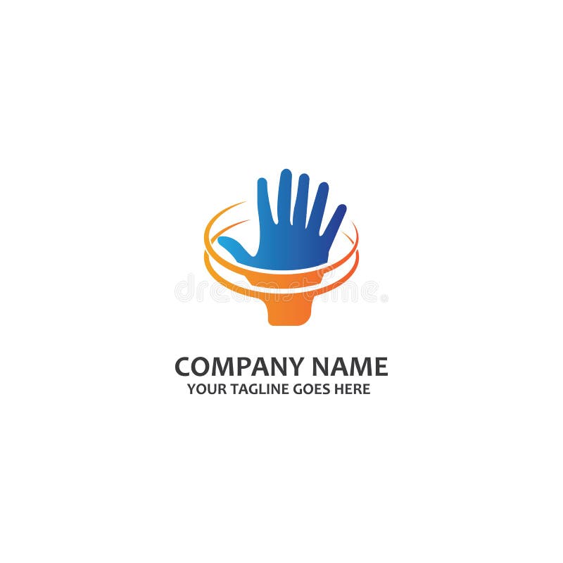 Simple Hand Icon Vector Logo Stock Illustration - Illustration of open ...