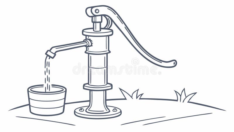 Powered Pump Classic Source Water Supply Stock Illustrations – 1 ...