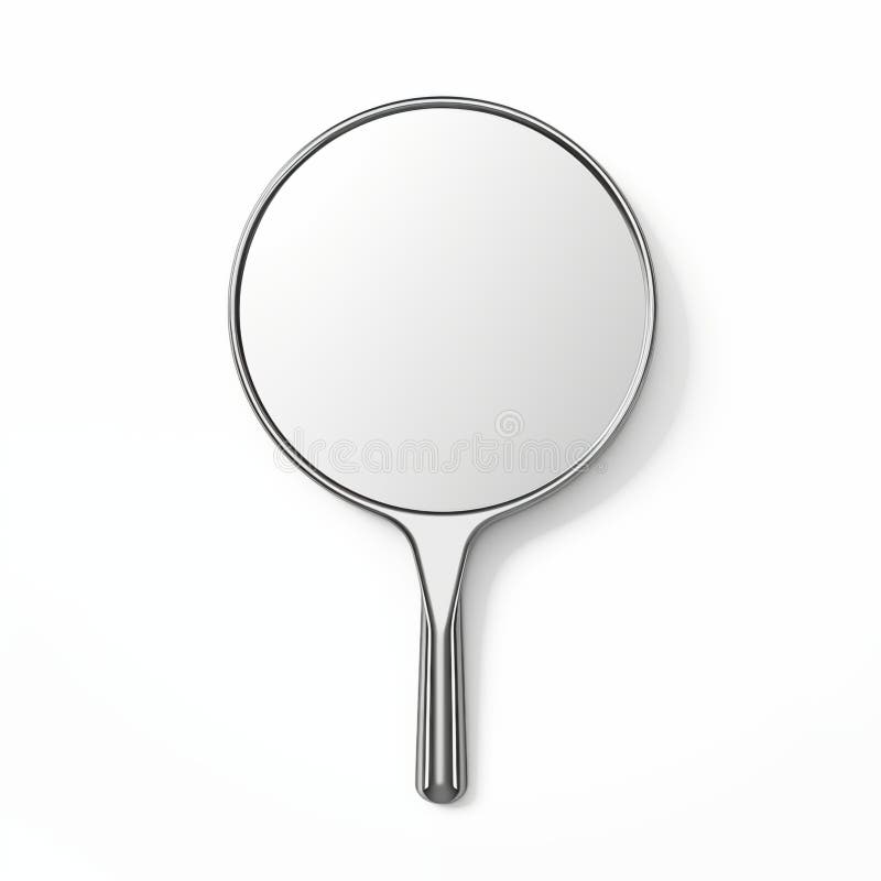 Simple Handheld Mirror with a Circular Design Displayed on a White ...