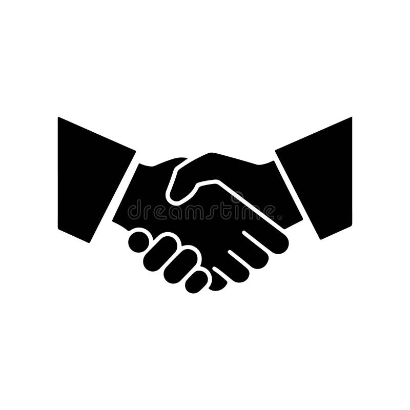 Simple Handshake Silhouette Icon Artwork Stock Illustration ...