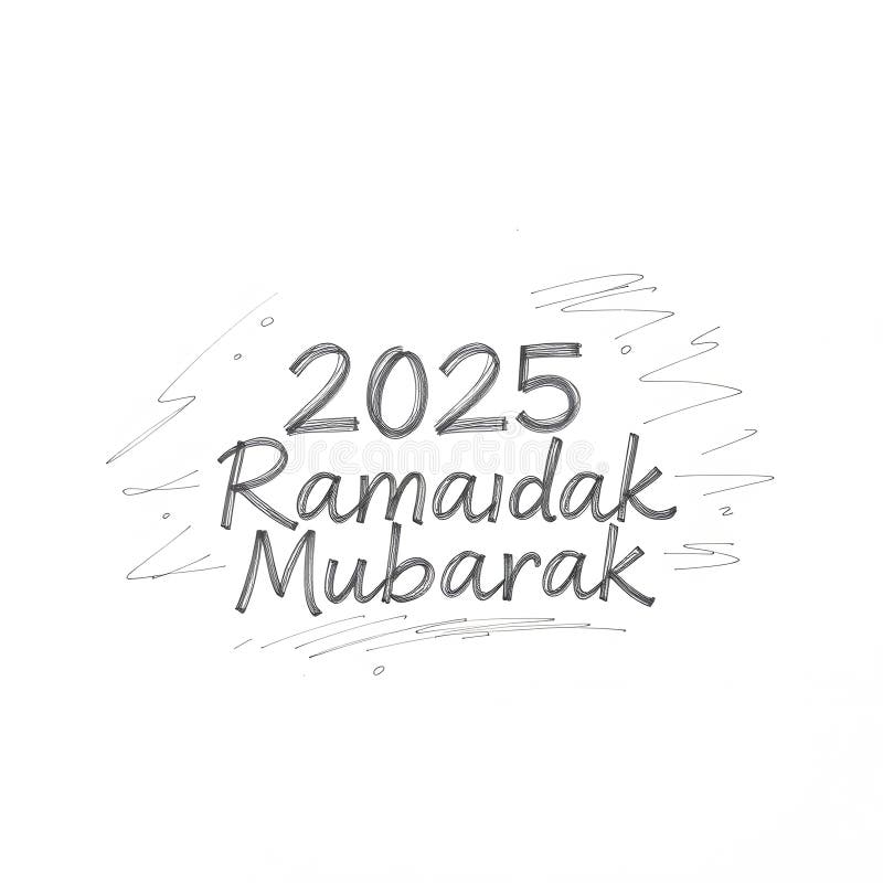 Handwritten Ramadan Mubarak 2025 Stock Vector - Illustration of ...