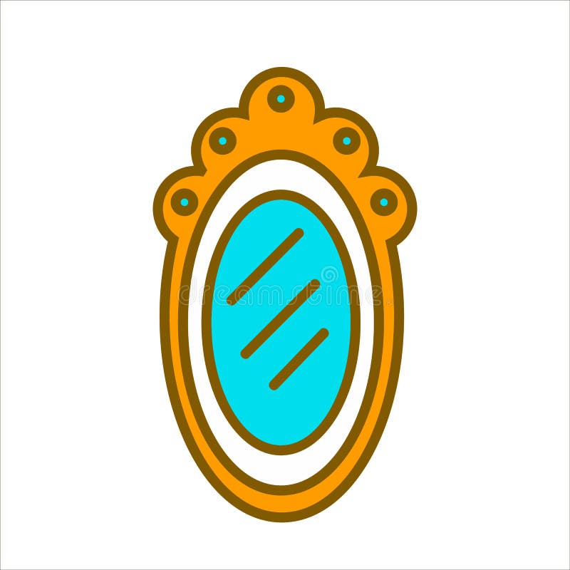 Simple hanging mirror stock vector. Illustration of home - 95235364