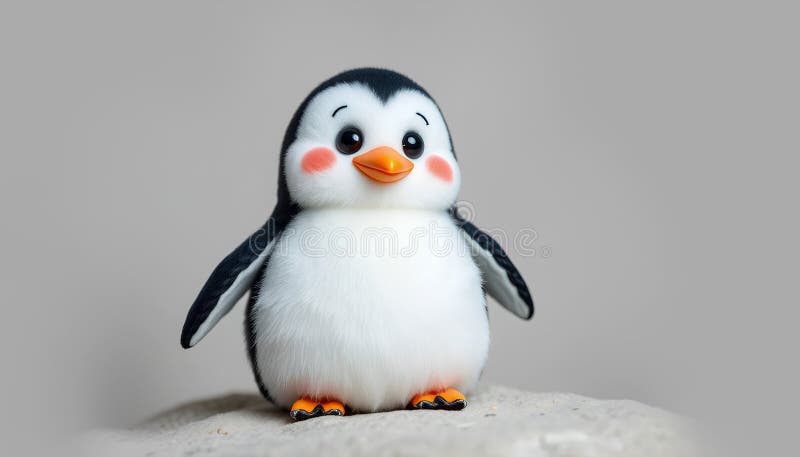 Simple Happy Penguin. Cute Picture Pinguin 2 Stock Illustration ...