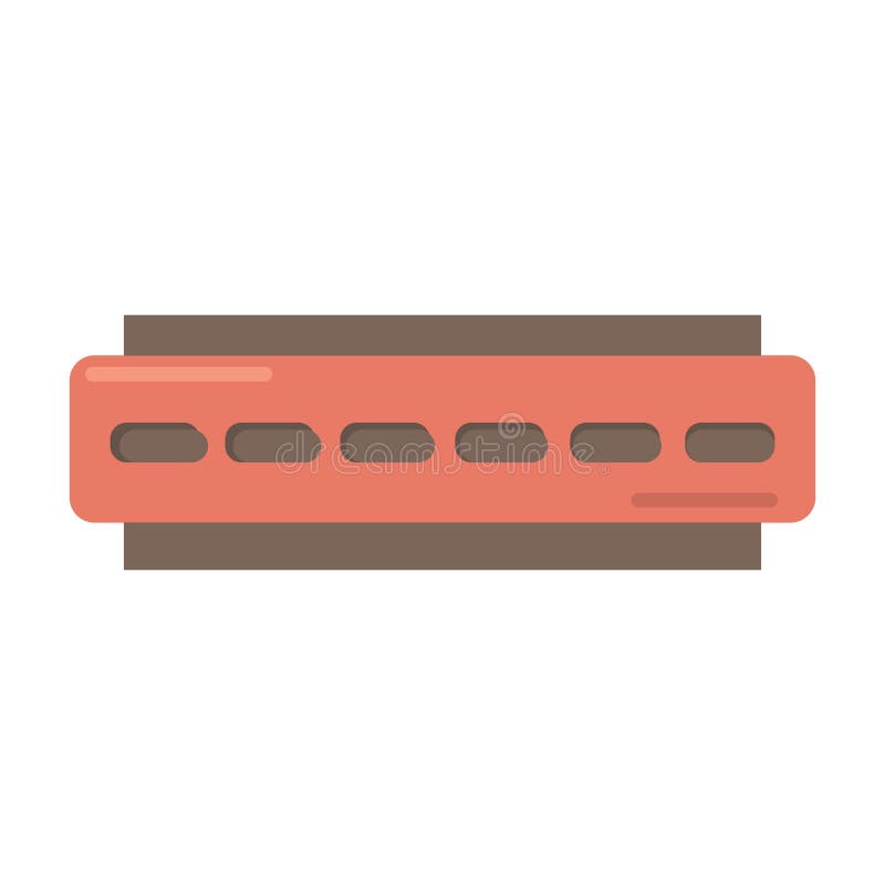 Simple Harmonica Flat Icon. Vector Stock Vector - Illustration of concert, portable: 376844599