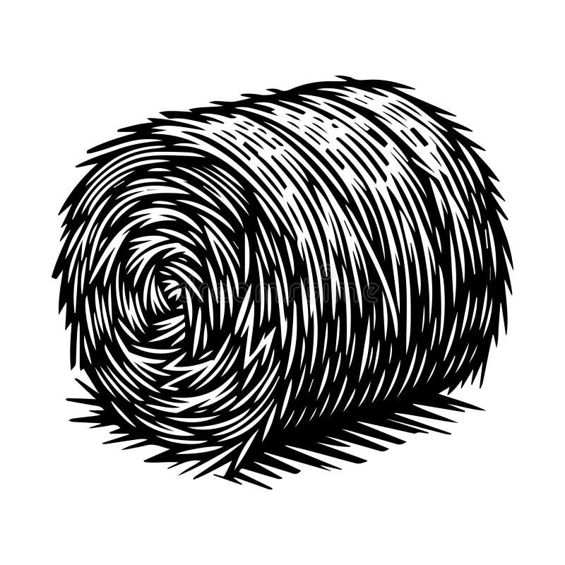 Hay Bale Vintage Vector Icon. Stock Vector - Illustration of livestock ...
