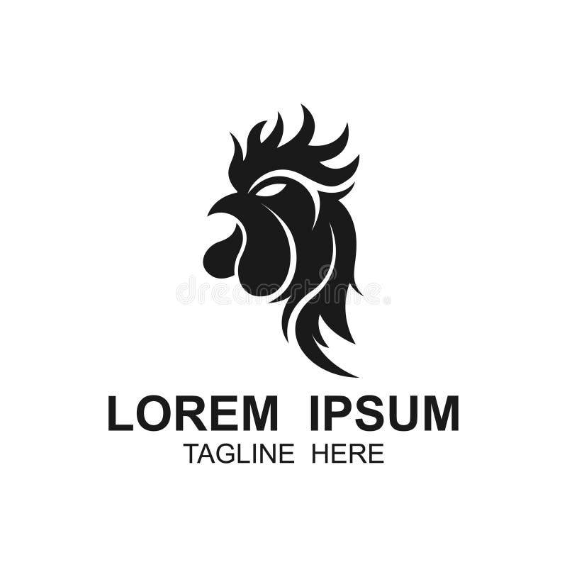 Simple Head Rooster Logo Design. Stock Vector - Illustration of icon ...