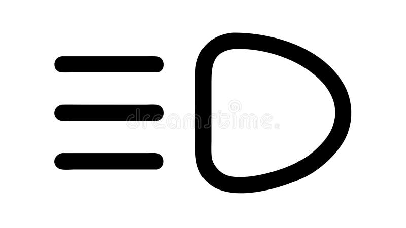Simple Headlight Icon for Automotive Lighting Features, Vector Design ...