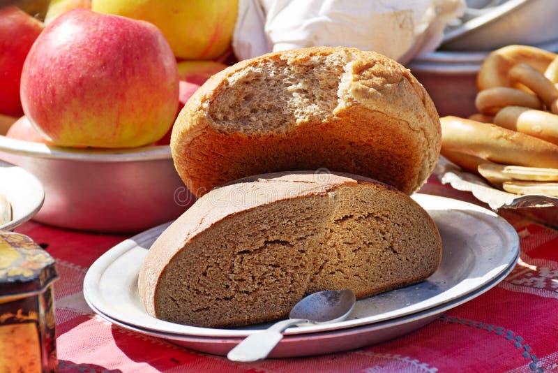 Peasant food on the table. stock image. Image of dinner - 100671495