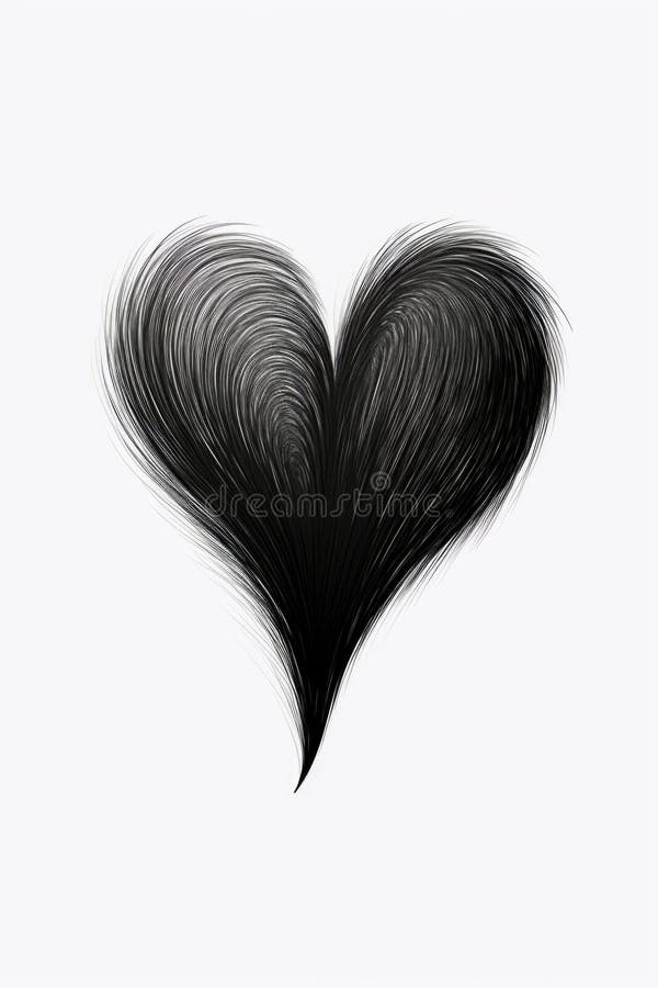 Simple Heart Drawing in Black and White, Versatile for Various Projects ...