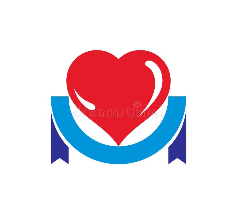 Simple Heart Icon or Logo Flat Vector Stock Vector - Illustration of ...