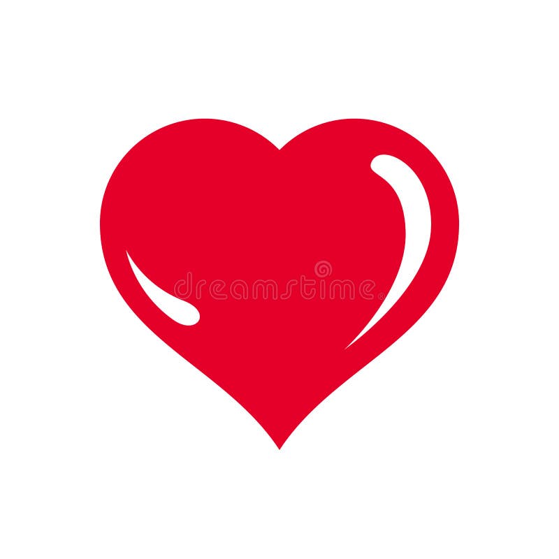 Simple Heart Icon or Logo Flat Vector Stock Vector - Illustration of ...