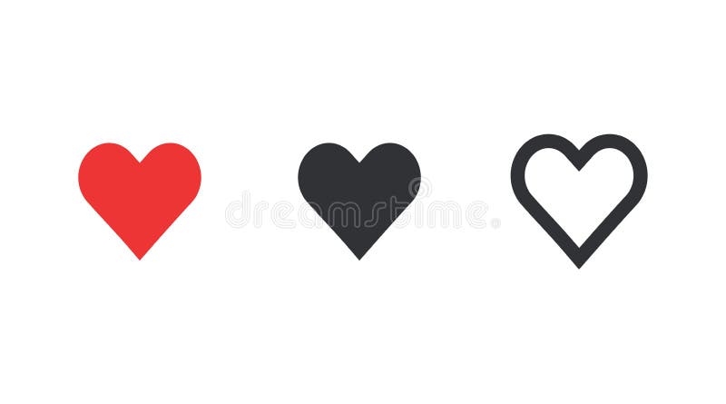 Simple Red Heart Logo Vector Design or Sketch. Two Hearts Logo Design ...
