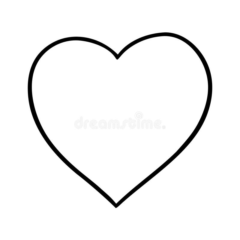 Simple Heart Outline Line Art Vector Doodle Stock Illustration ...