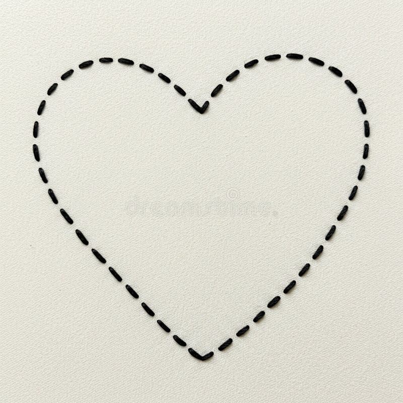 A Simple Heart Shape is Outlined Using a Series of Black Dashed ...