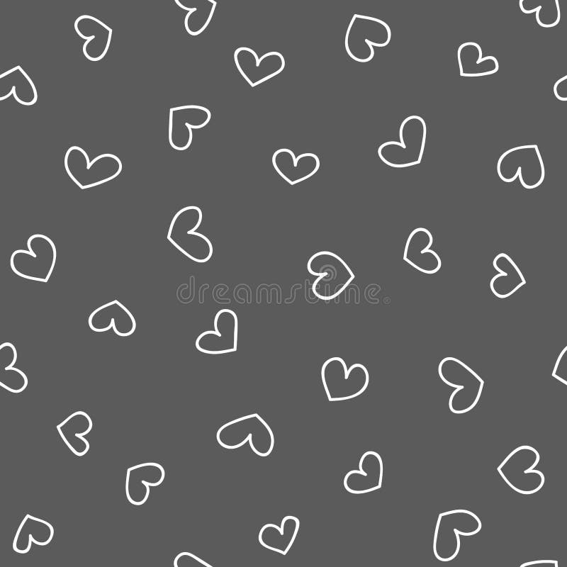 Simple Heart Doodle Repeat Pattern Design Stock Vector - Illustration ...