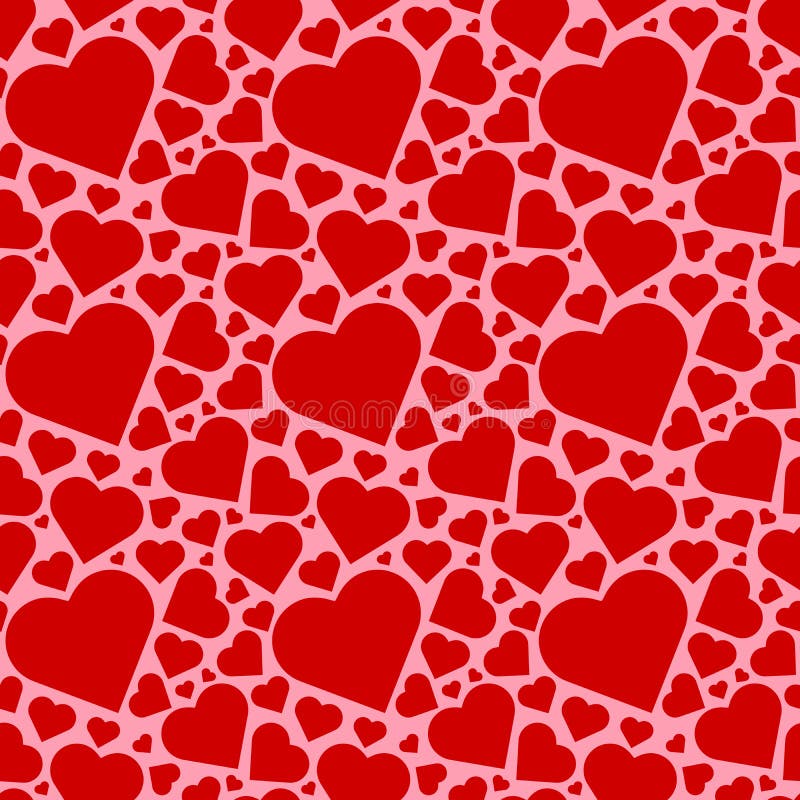 Simple Heart Shape Seamless Pattern in Diagonal Arrangement. Love and ...