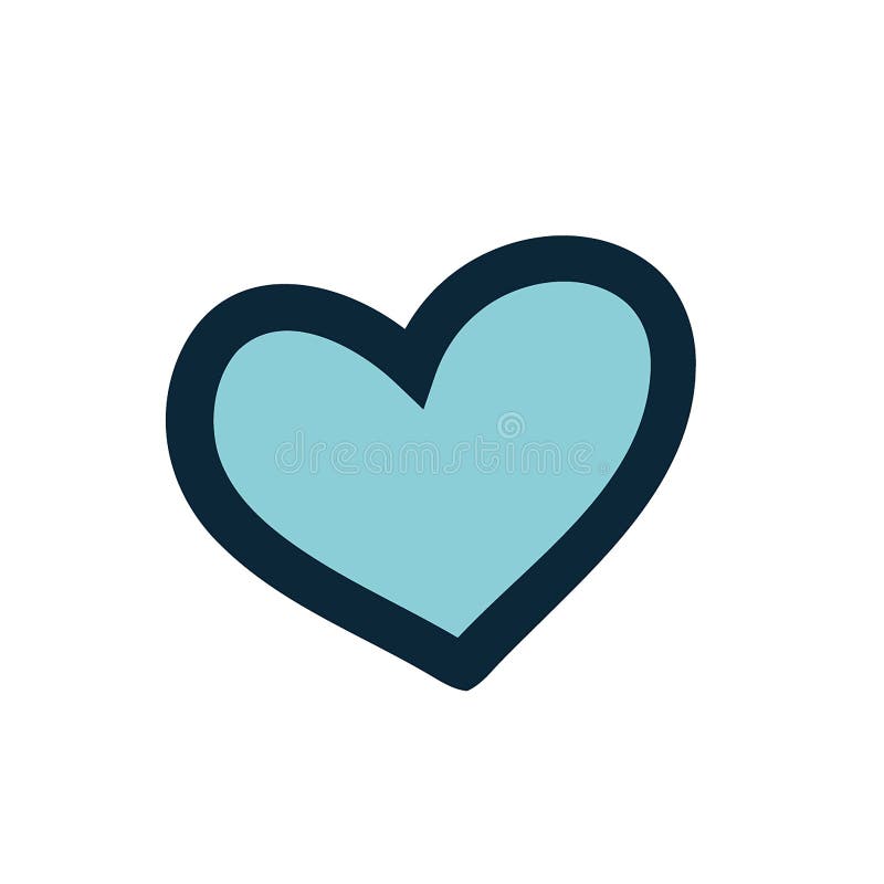 Simple Heart Shape in Soft Blue Color Stock Illustration - Illustration ...