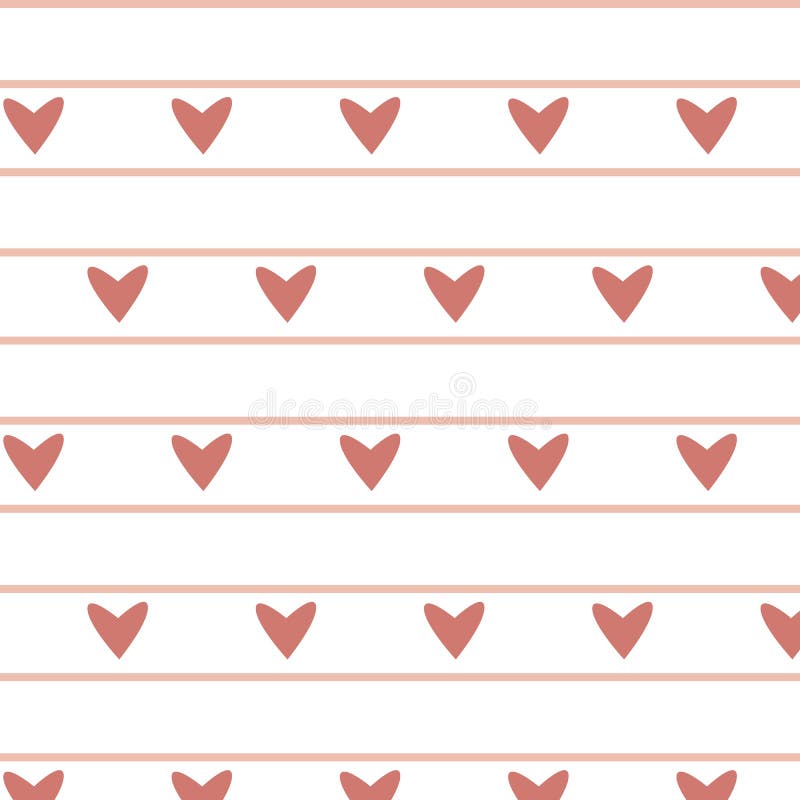 Simple Hearts Seamless Vector Pattern. Valentines Day Background Stock ...