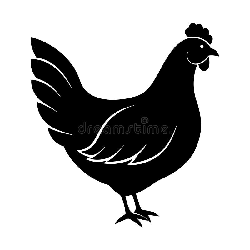 Simple Hen Silhouette Vector Logo Icon Art Illustration Stock ...