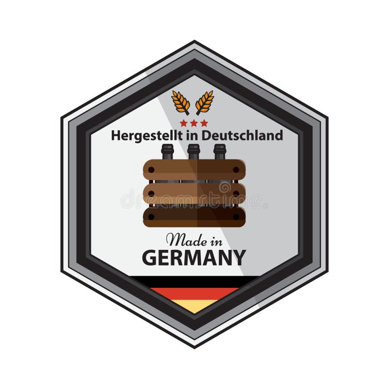 Simple Hexagon Made in Germany Label Design. Stock Vector ...