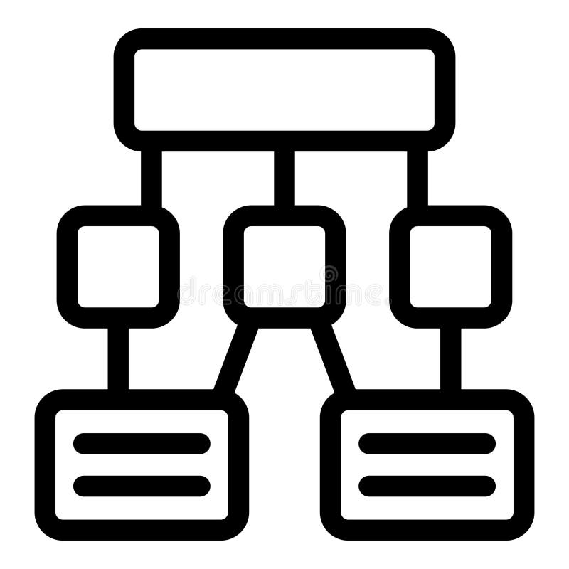 Simple Hierarchical Organization Chart Connecting Departments with ...