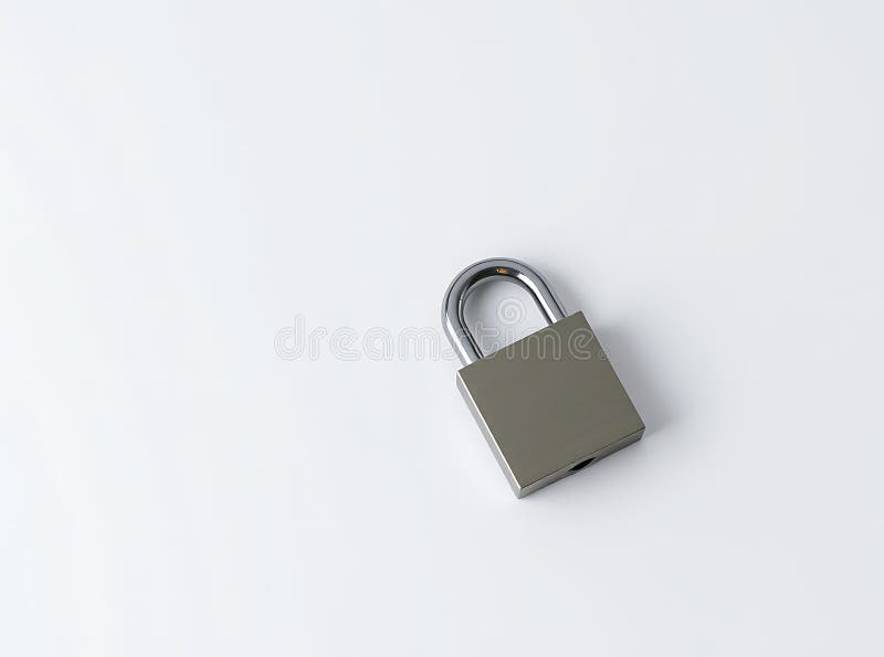 Closed Metal Padlock Isolated on Clean White Background Ai Generated ...