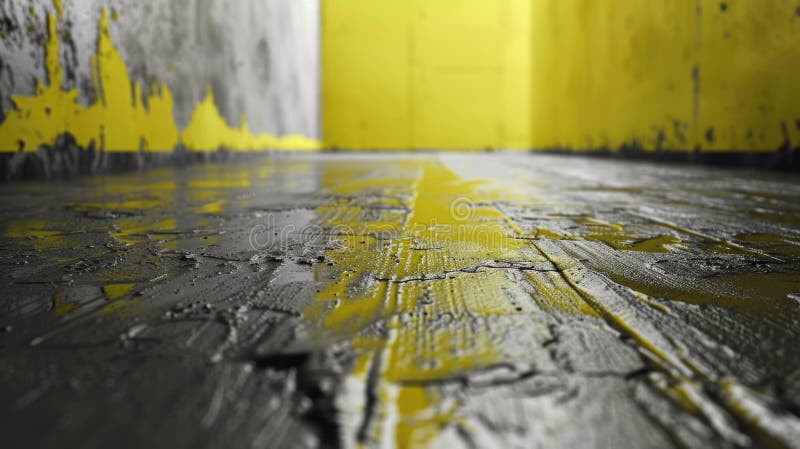A Simple, High-contrast Image of a Yellow Wall in Black and White Stock ...