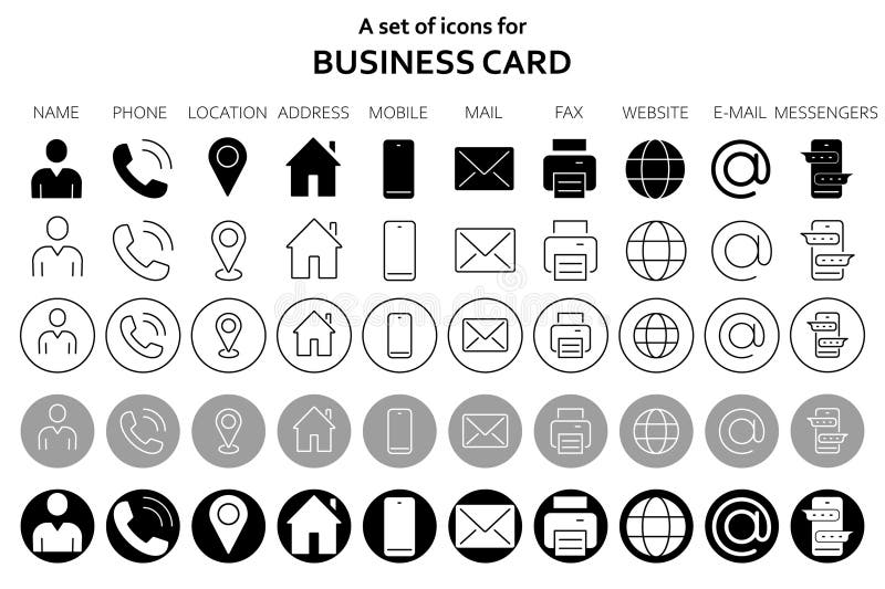 Business Card Icon Email Phone Fax Stock Illustrations – 481 Business ...