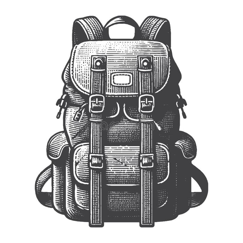 Simple Hiking Backpack Vintage Retro Logo Vector Design. Stock Vector ...