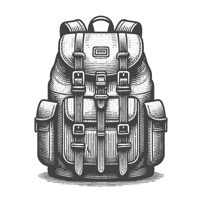 Simple Hiking Backpack Vintage Retro Logo Vector Design. Stock Vector ...