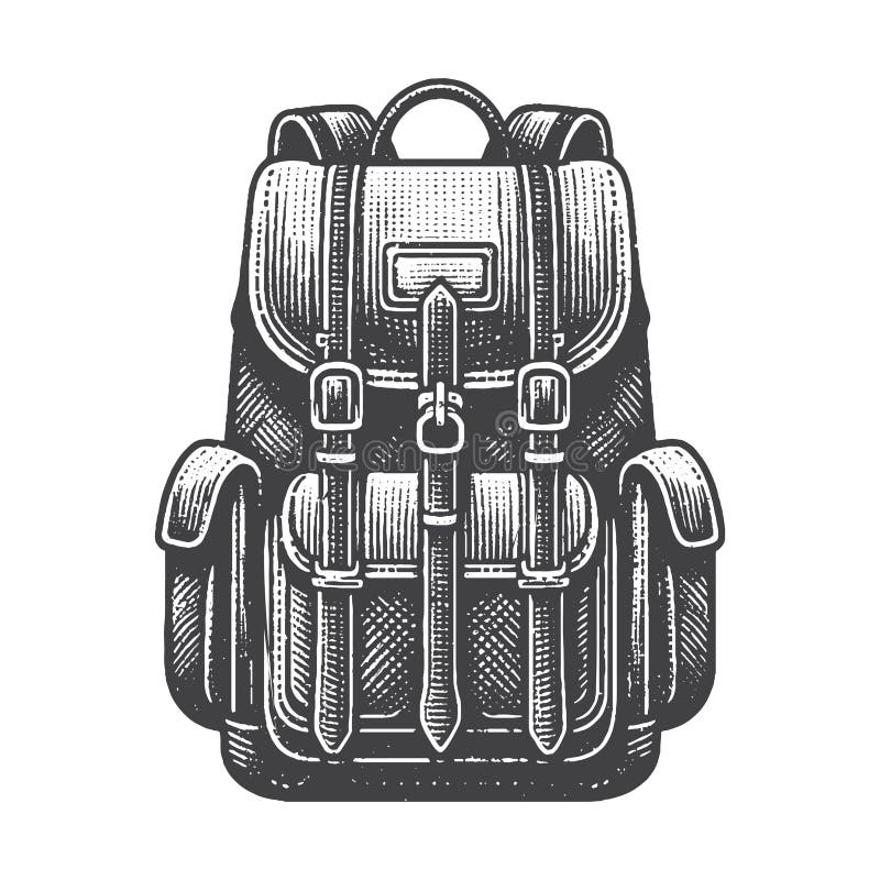 Simple Hiking Backpack Vector Vintage Retro Logo Illustration Design ...