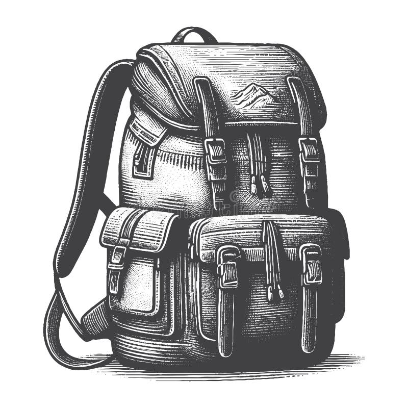 Simple Hiking Backpack Vintage Retro Logo Vector Design. Stock Vector ...