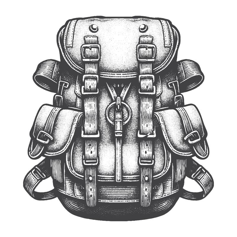 Simple Hiking Backpack Vector Design Vintage Retro Logo Illustration ...