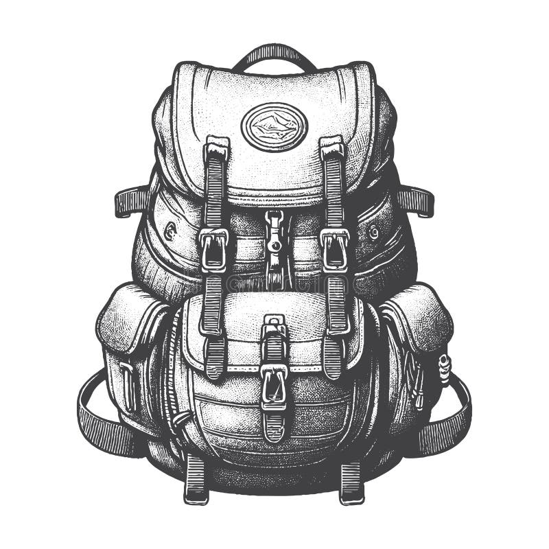 Simple Hiking Backpack Vintage Retro Vector Logo Illustration Design ...