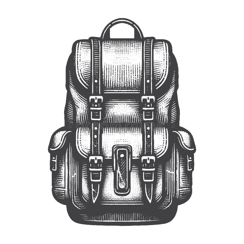 Simple Hiking Backpack Vintage Retro Logo Vector Design. Stock Vector ...