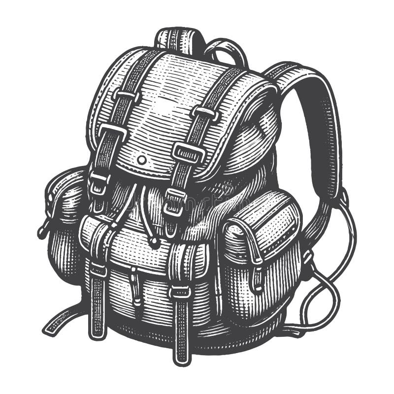 Simple Hiking Backpack Vector Vintage Retro Logo Illustration Design ...