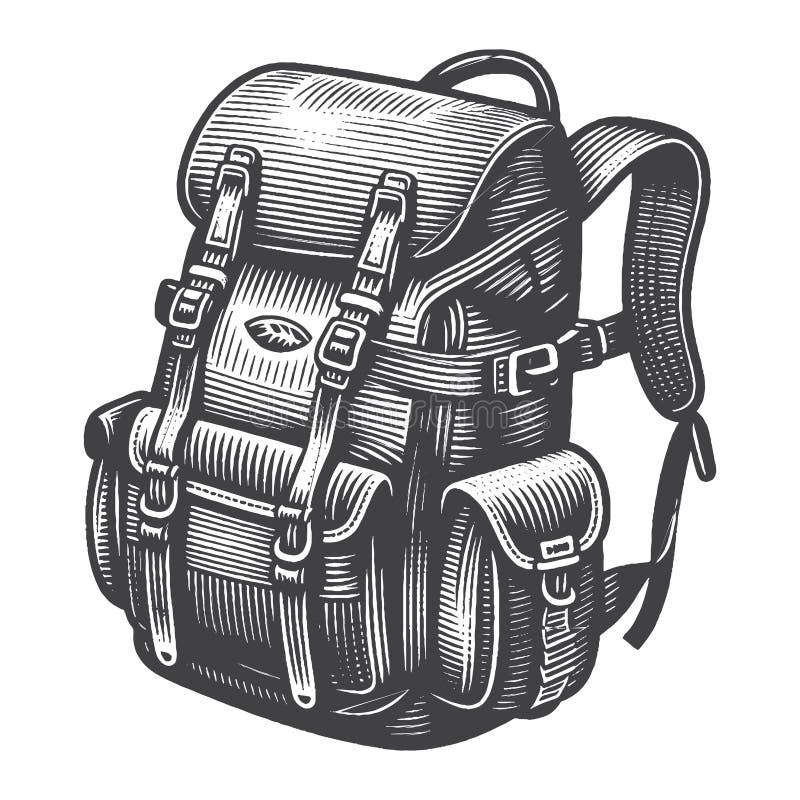 Simple Hiking Backpack Vintage Retro Logo Vector Illustration Design ...