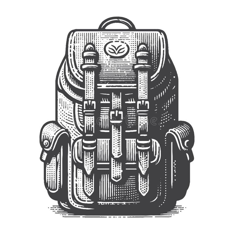 Simple Hiking Backpack Vintage Logo Retro Vector Design. Stock Vector ...