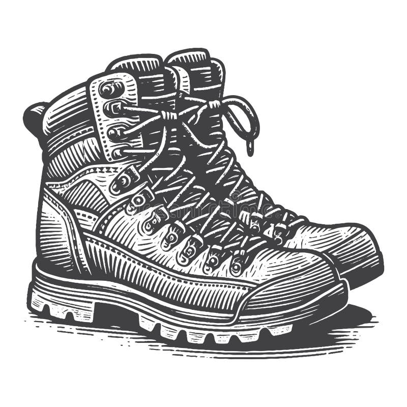 Simple Hiking Boots Vintage Retro Vector Icon Logo Design. Stock Vector ...