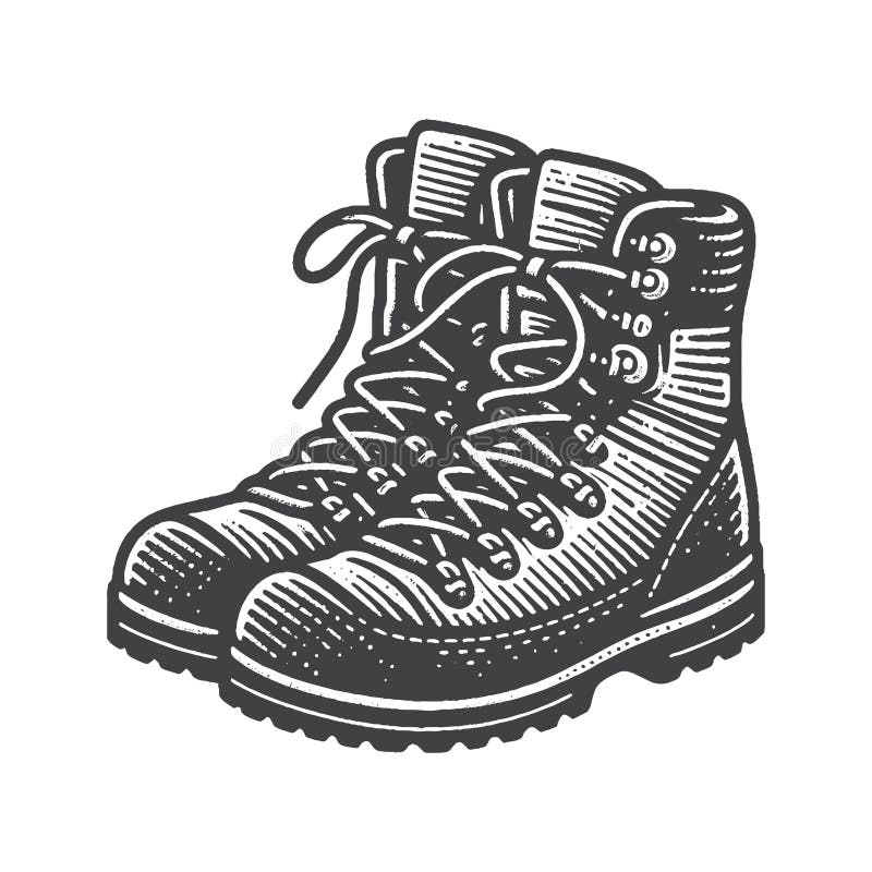 Simple Hiking Boots Vintage Retro Vector Icon Logo Design. Stock Vector ...