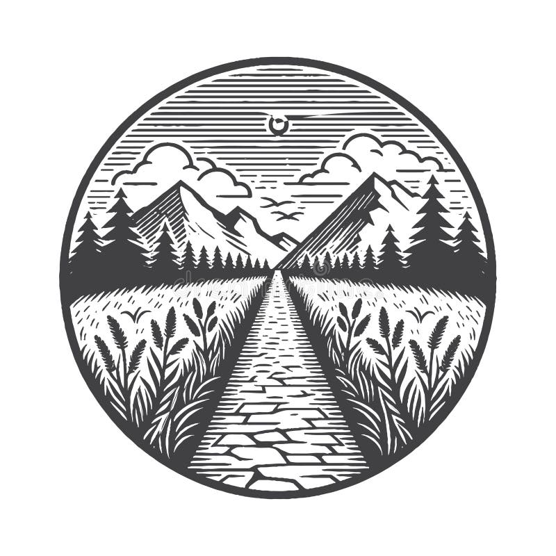 Simple Hiking Trail Vector Vintage Retro Logo Illustration Design ...